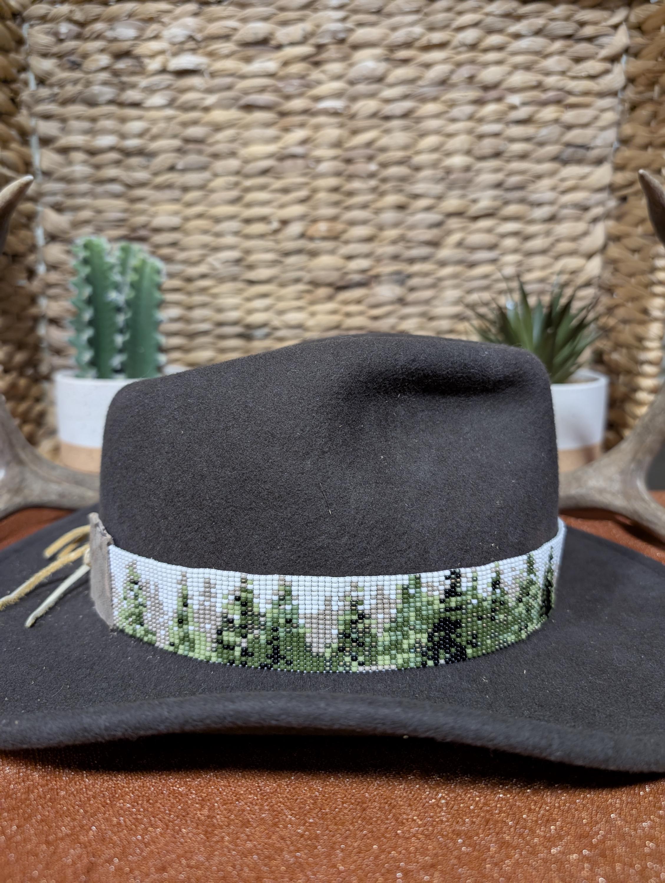 Beaded Hat Band/pine Tree Forest/nature/pnw/boho/leather/western ...