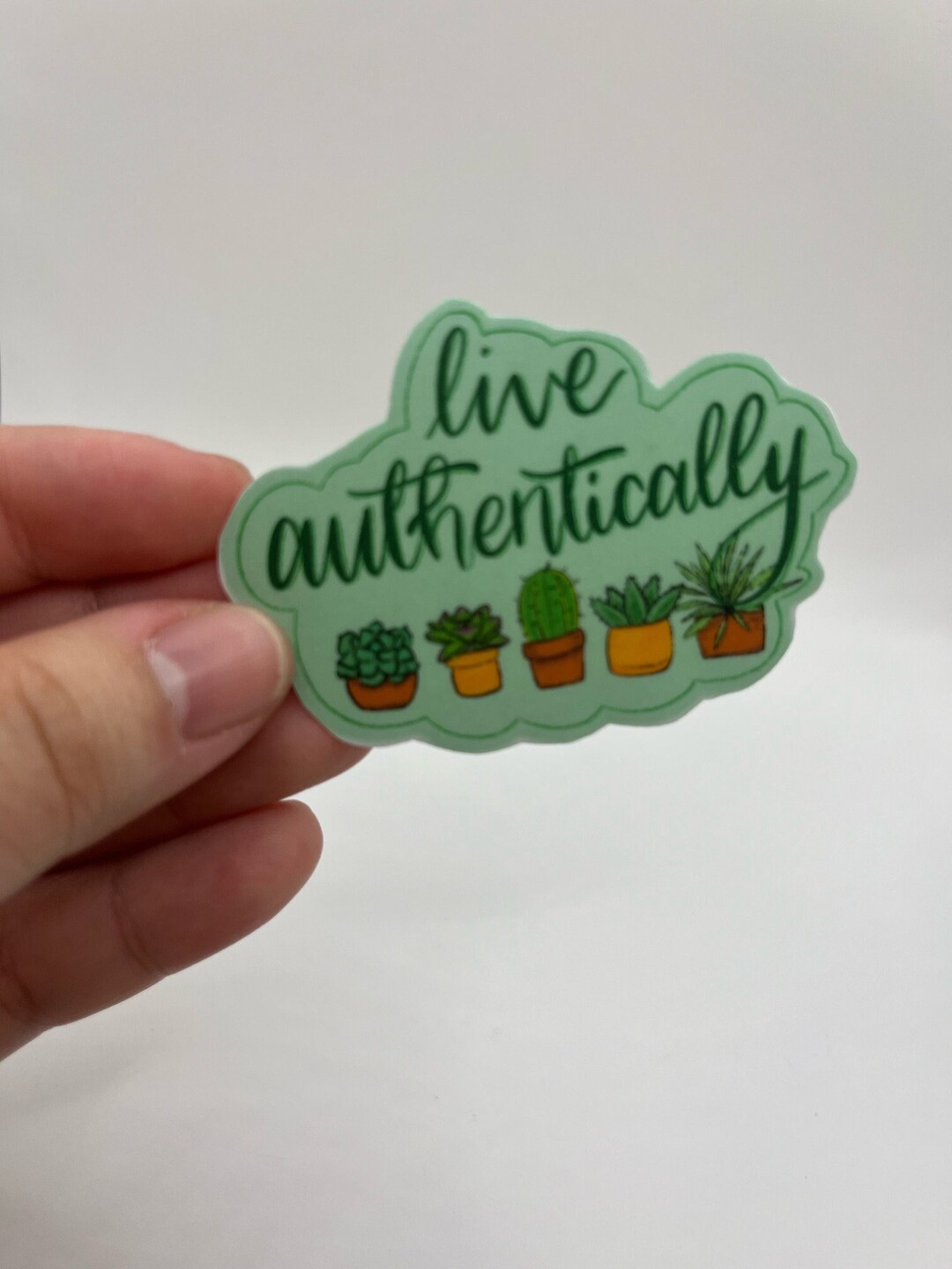 Live Authentically Succulent Plant Sticker - Etsy