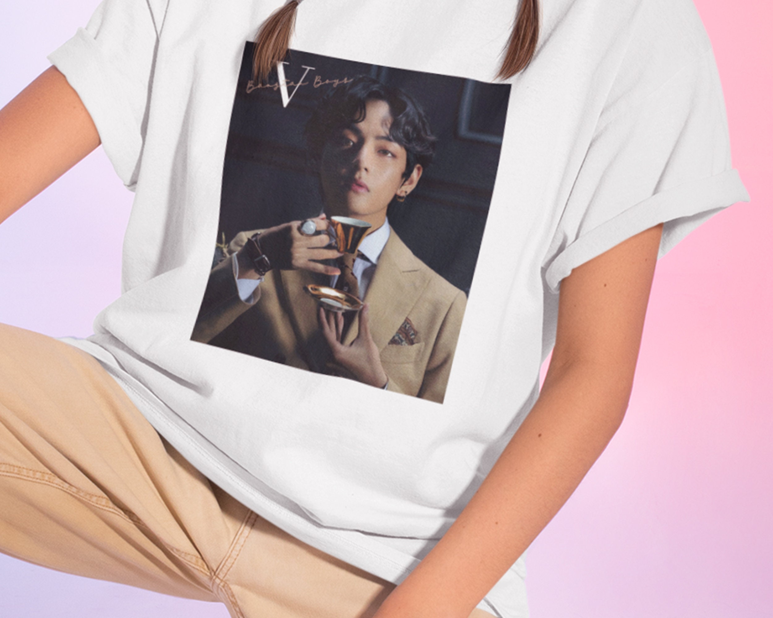 BTS V Camicia Tshirt Tee / Bangtan Boys Kim Taehyung Gift | Etsy