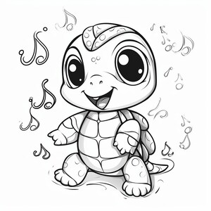 Childrens Coloring Book | Turtle Themed | Instant PDF Download & Print ...