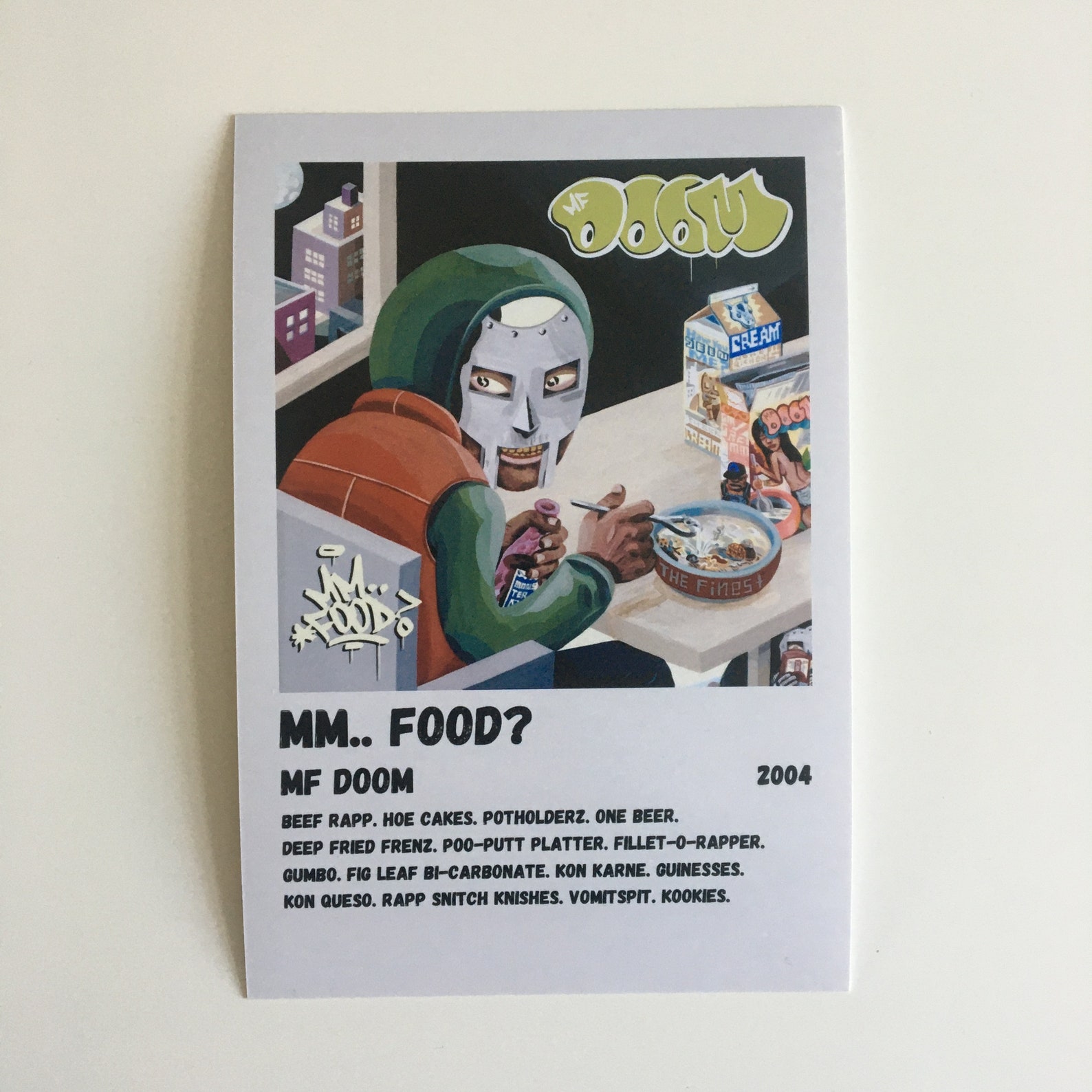 MF DOOM Mm.. Food Minimalist Album Cover Print 4x6 inches | Etsy
