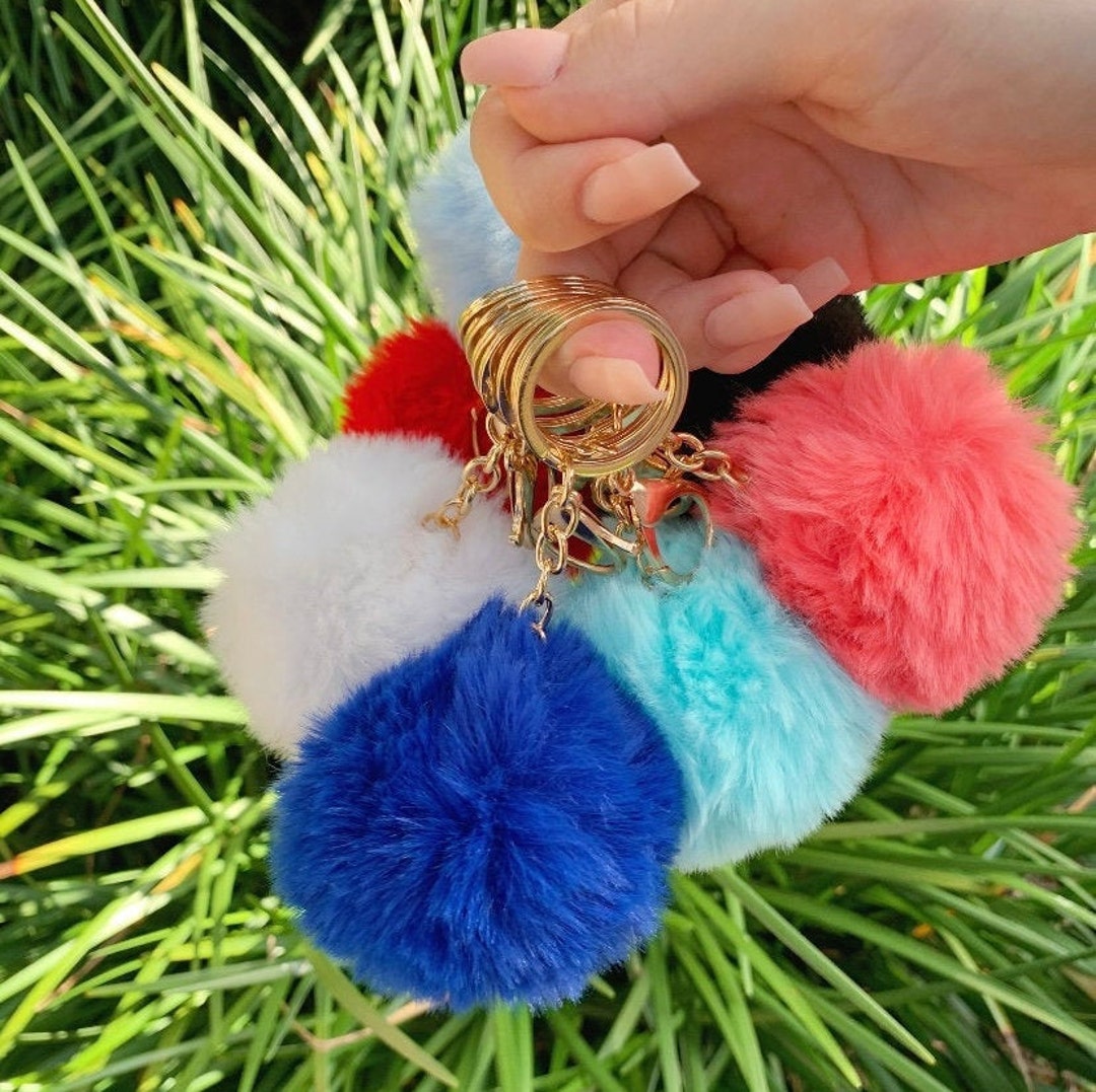 Pom Pom Keychain - Etsy