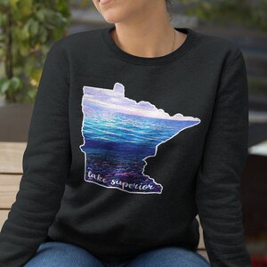Lake Superior Sweatshirt Great Lakes Crewneck Lake Superior | Etsy