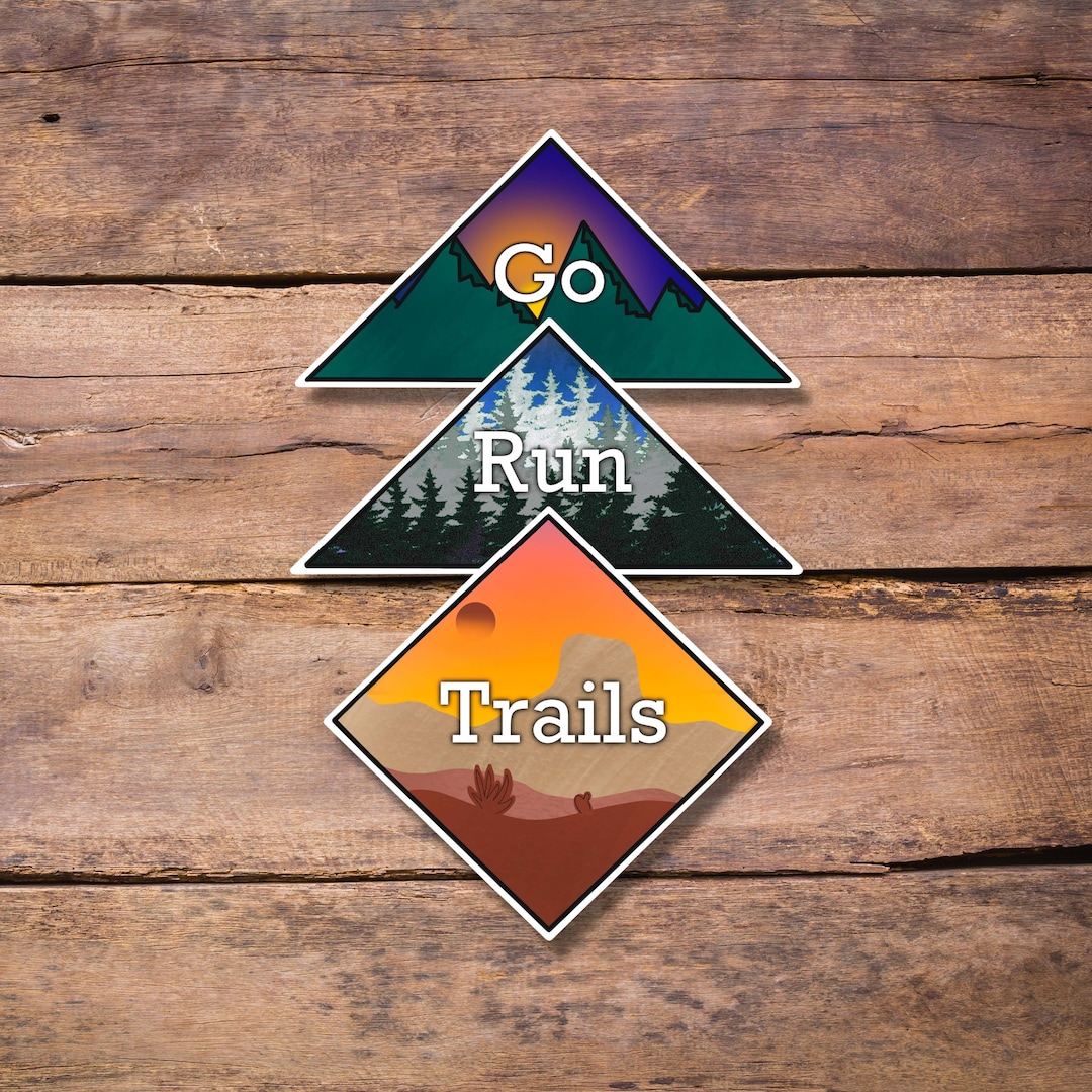 Trail Running Sticker, Running Decal, Car Sticker, Trail Sticker, Trail ...