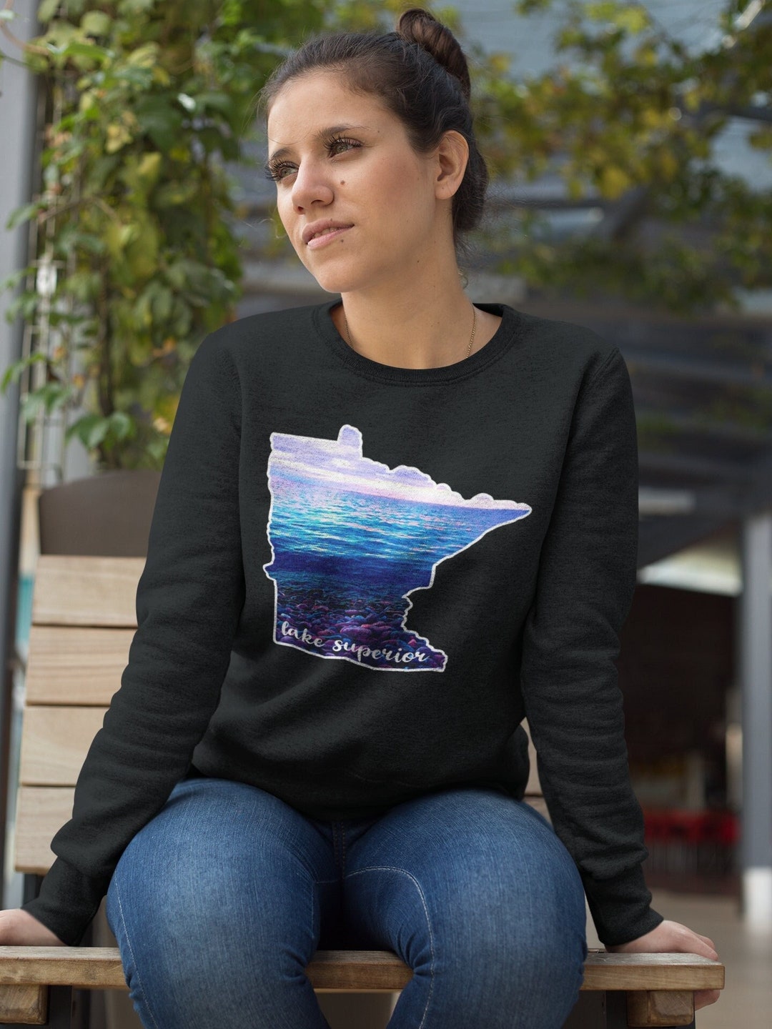 Lake Superior Sweatshirt Great Lakes Crewneck Lake Superior - Etsy