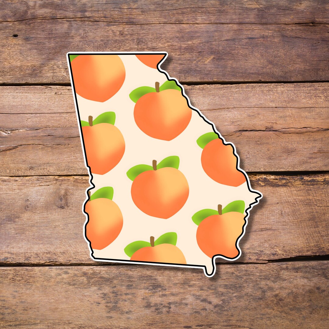 Georgia Peach Sticker: Waterproof Southern Charm Decal - Etsy