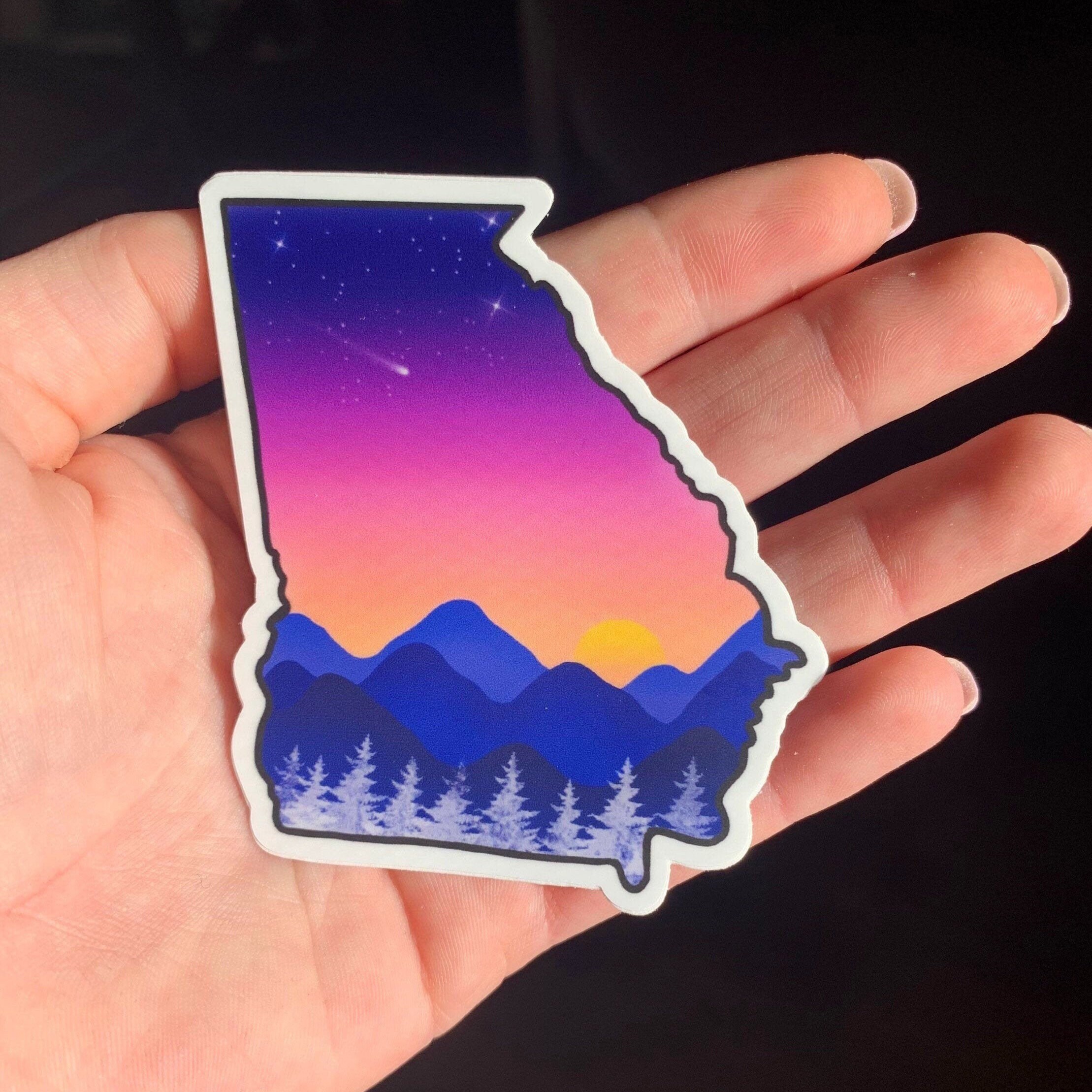 Georgia Mountains Sticker, Georgia State, Georgia Sticker, GA State ...