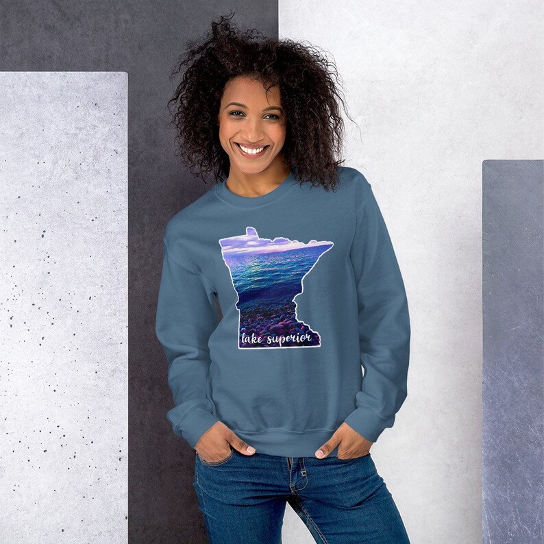 Lake Superior Sweatshirt Great Lakes Crewneck Lake Superior - Etsy