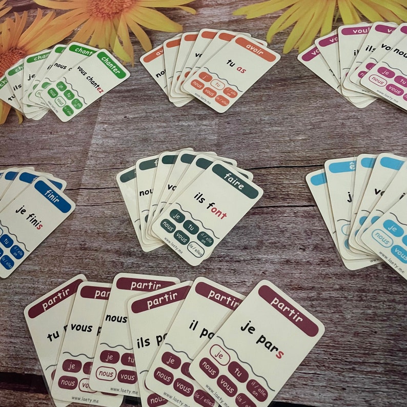 Game of 7 Families - Conjugation, Present Tense. - Etsy