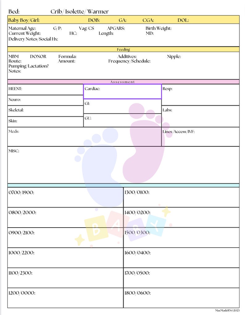 NICU REPORT TEMPLATE - Etsy