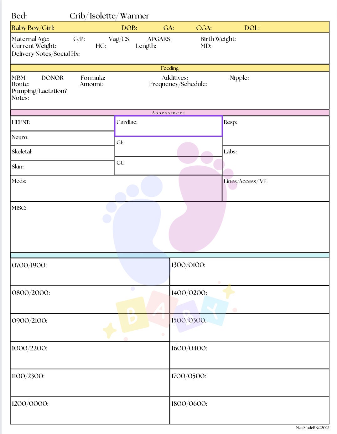 NICU REPORT TEMPLATE - Etsy