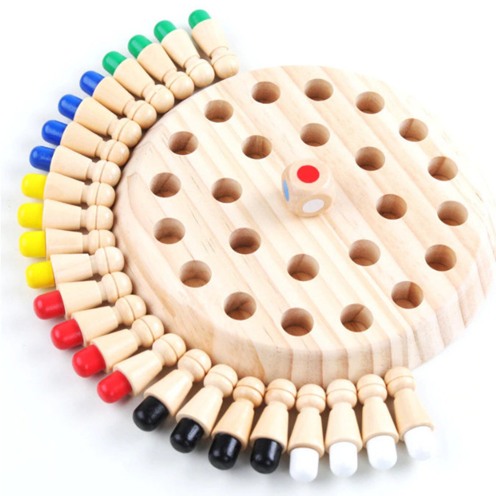 Color Memory Game Wooden Match Stick Chess Fun Board Puzzles Educational Toy Cognitive Ability ...
