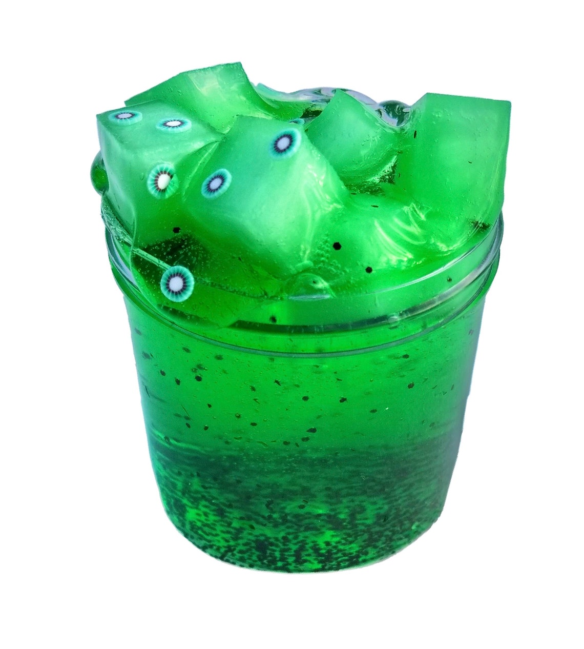 Kiwi Cubes Jelly Cube Slime Scented Clear SlimeGreen Jelly | Etsy