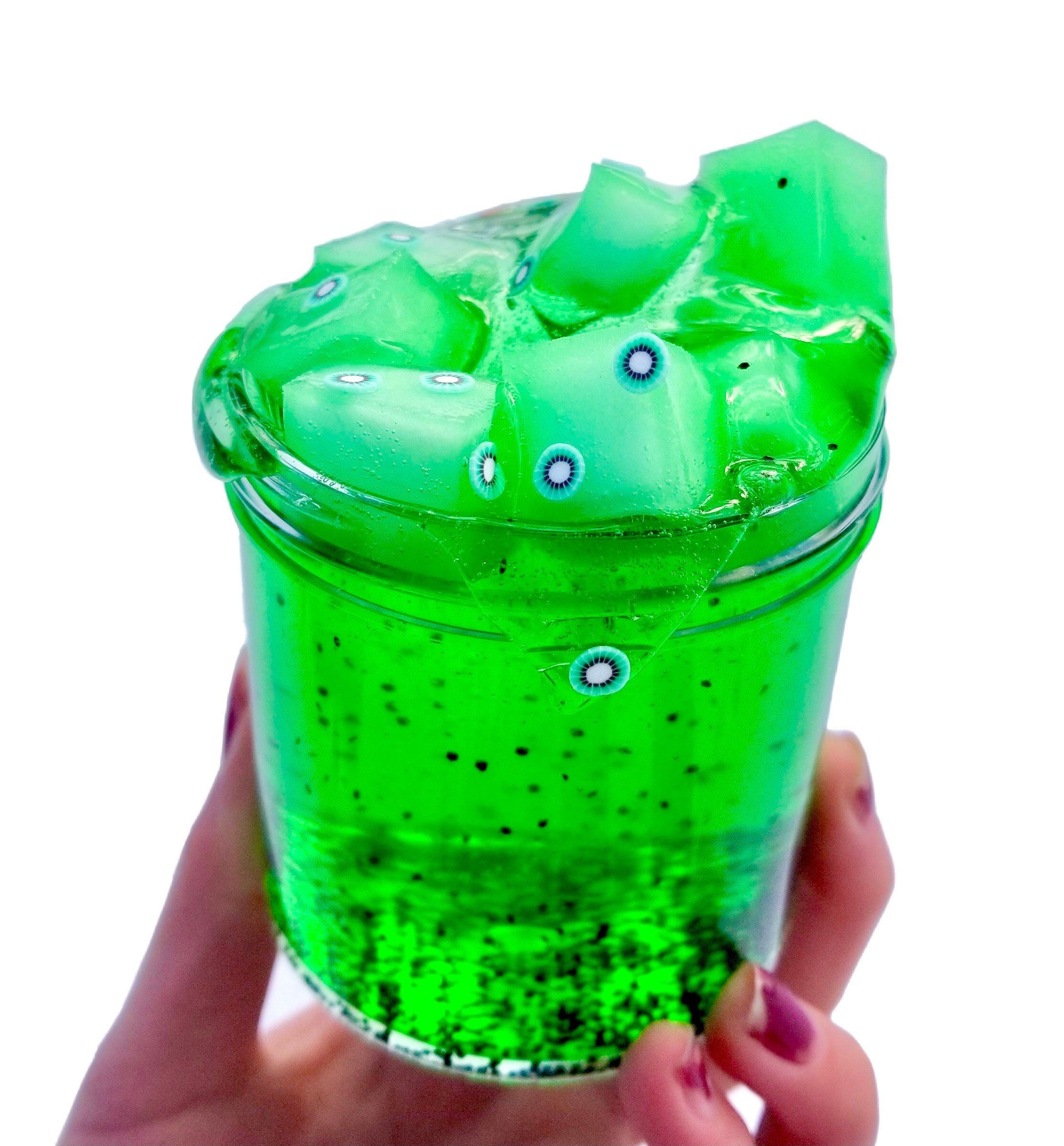 Kiwi Cubes Jelly Cube Slime Scented Clear SlimeGreen Jelly | Etsy