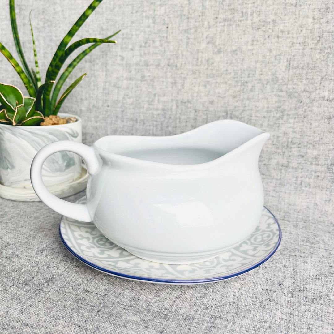 Upcycled White Ceramic Saucer Planter, Small 6” X 3” Pot With Drainage ...