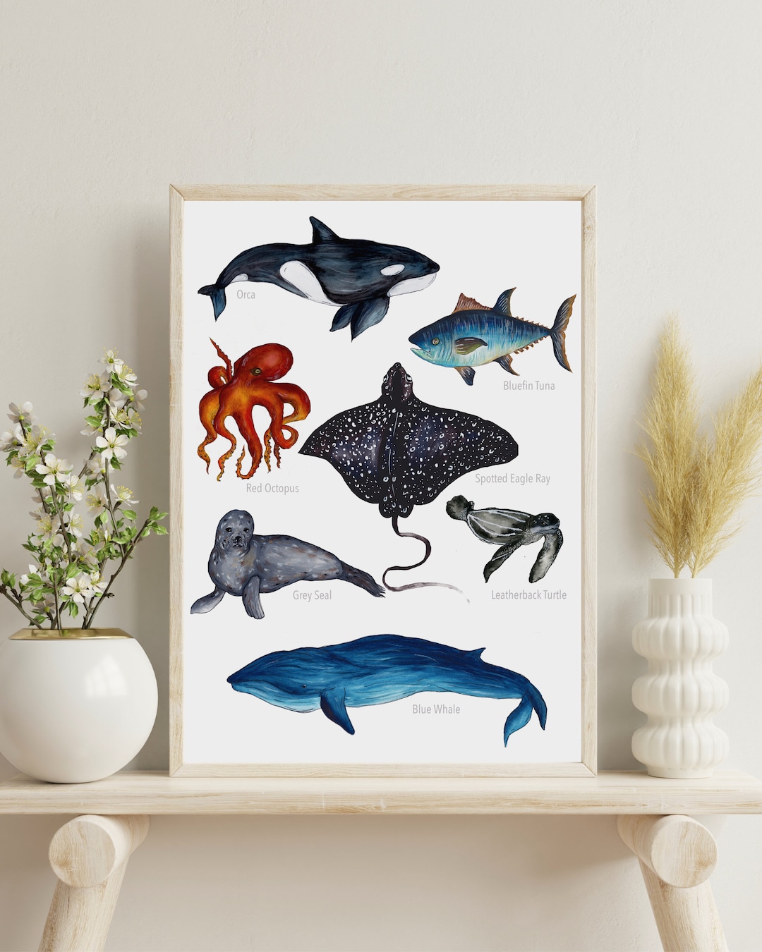 Sea Life Poster, Under the Sea Print, Nursery Ocean Decor, Nursery Wall ...