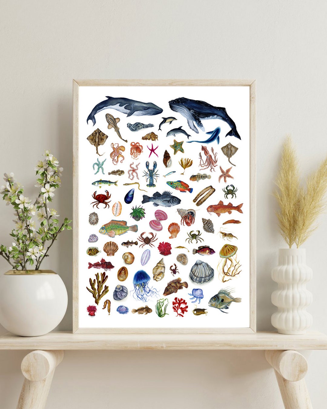 Ocean Lover's Guide Print | Sea Life Poster | Nautical Art - Etsy