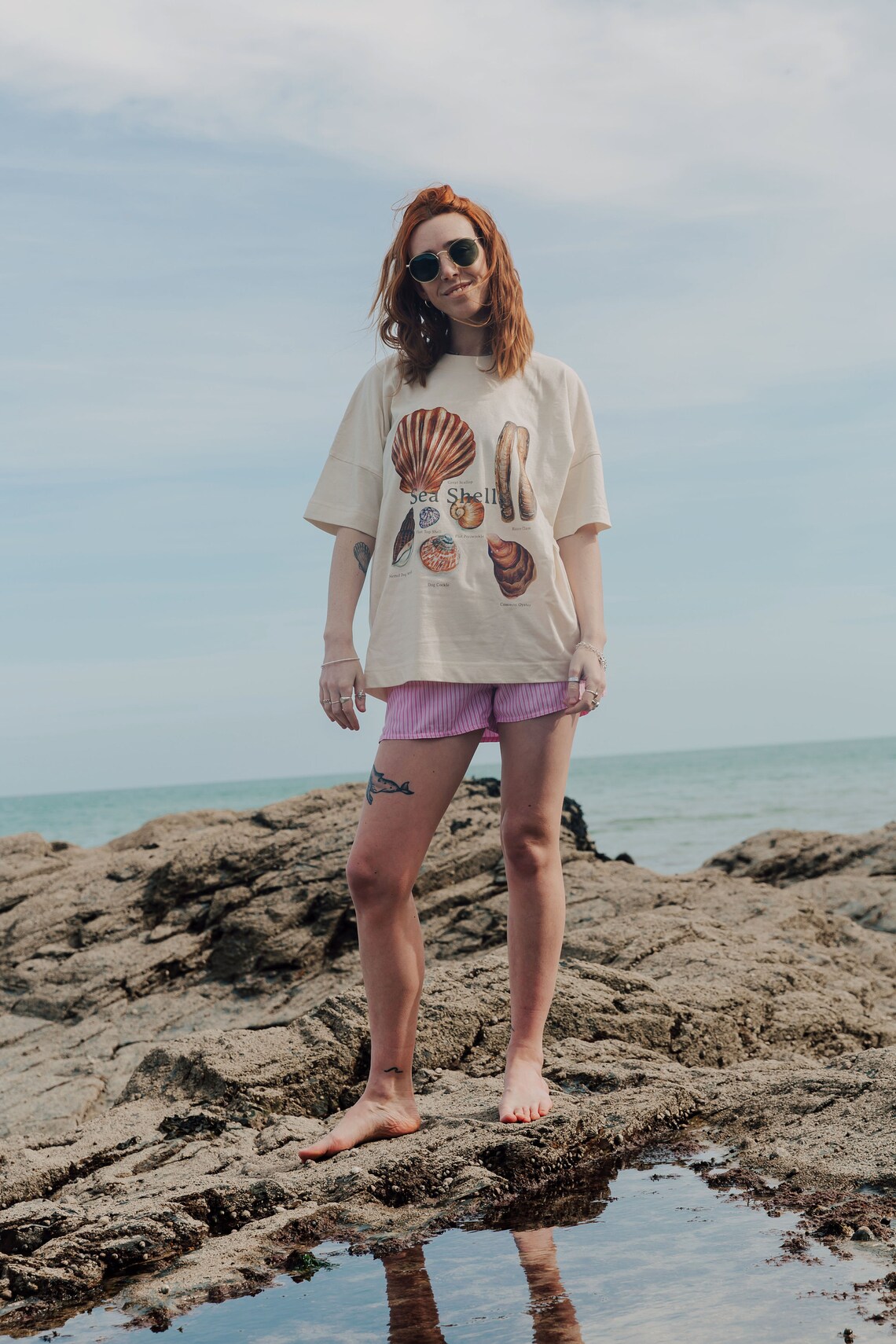 Sea Shells Oversized Tee | Vintage Inspired Shell Tee - Etsy