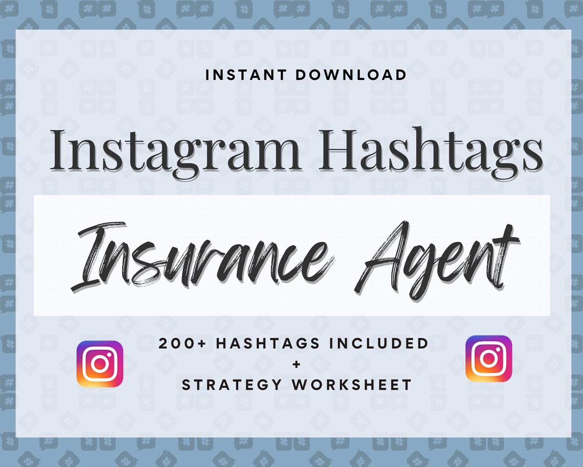 Insurance Instagram Hashtags Strategy and Planning Guide - Etsy