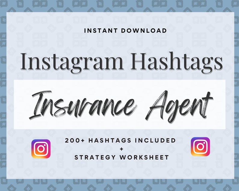 Insurance Instagram Hashtags Strategy and Planning Guide - Etsy