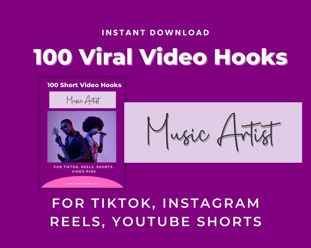 Music Artist Video Hooks, Musician Social Media Post, Musician ...