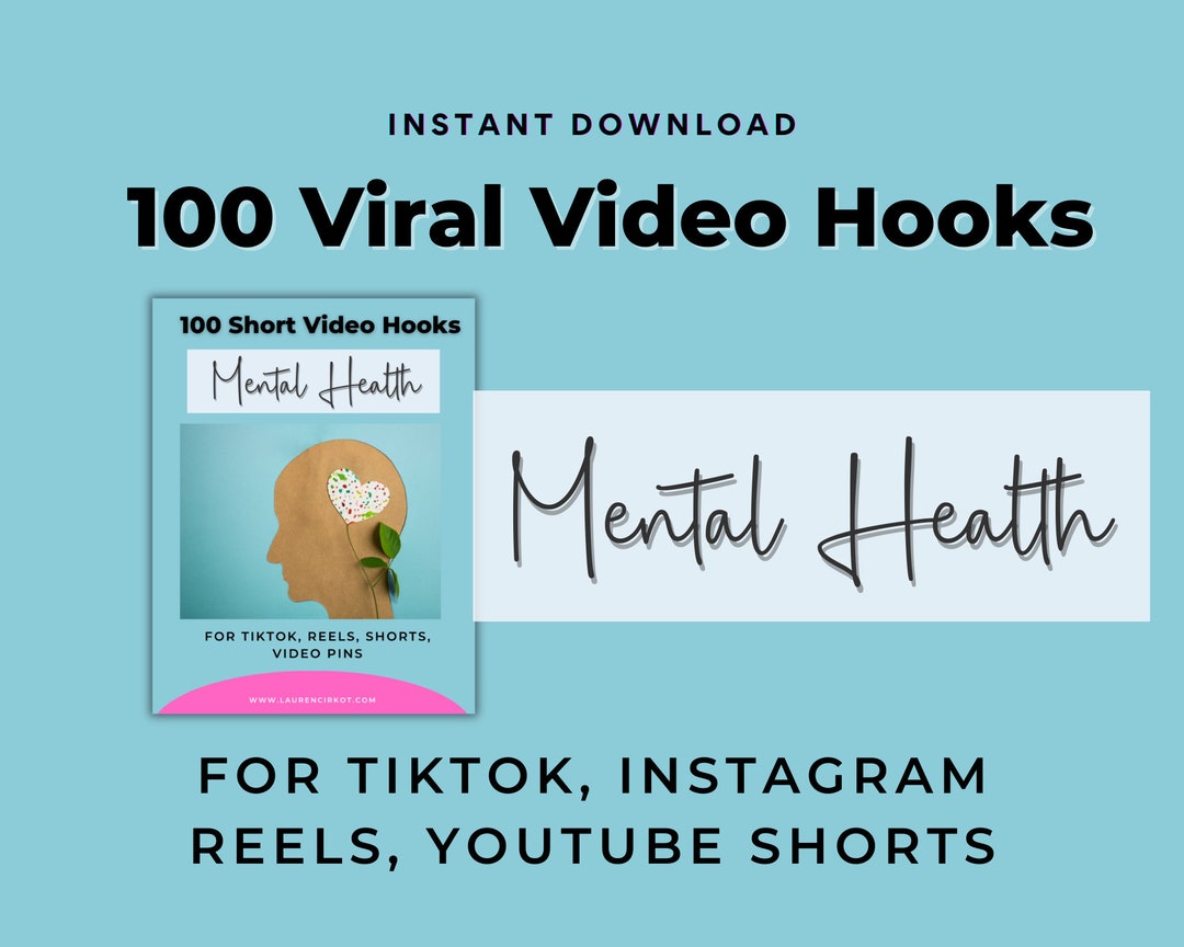 100 Mental Health Video Hooks: Social Media Content (PDF) - Etsy