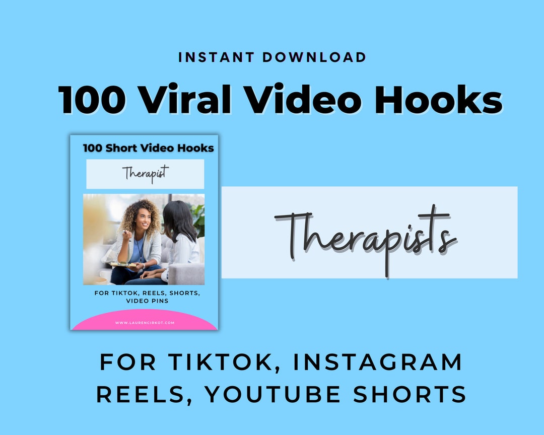 Therapist Video Hooks: 100 Viral Reels Templates (digital Download) - Etsy