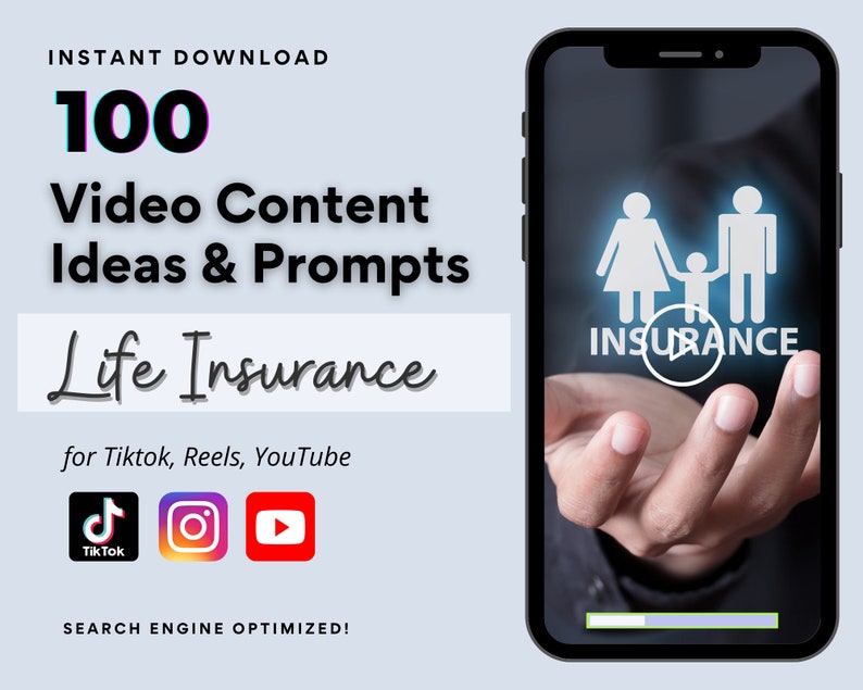 Life Insurance Video Content Ideas for Tiktok Instagram - Etsy