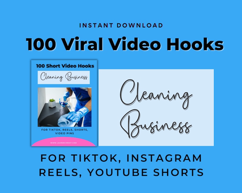 Cleaning Business Video Hooks: 100 Viral Prompts (digital Download) - Etsy