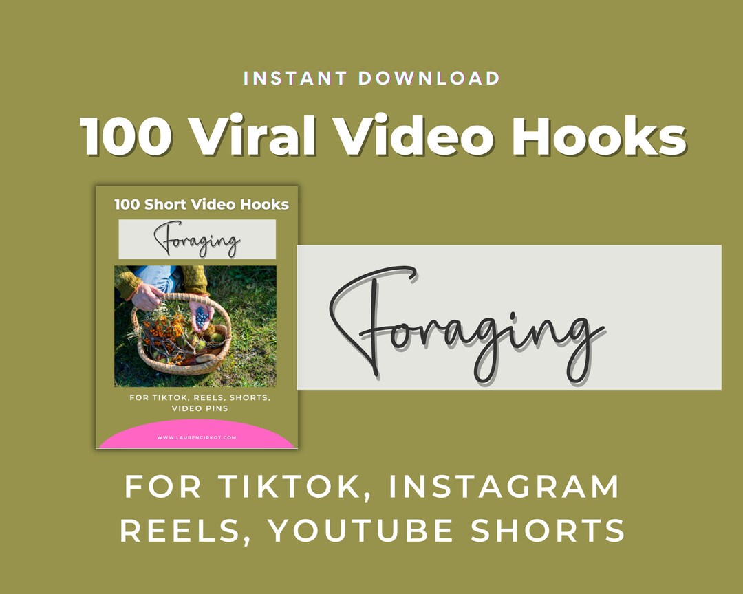 Foraging Video Hooks: 100 Viral Templates (PDF Download) - Etsy