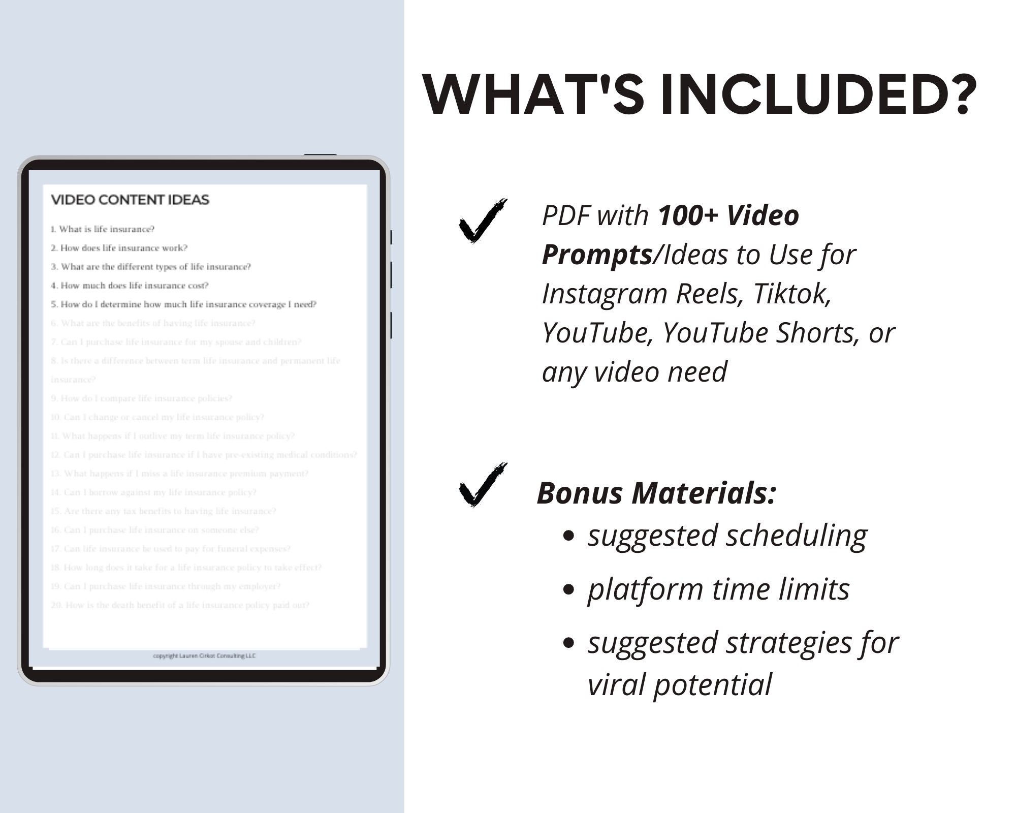 Life Insurance Video Content Ideas for Tiktok, Instagram Reels, Youtube ...