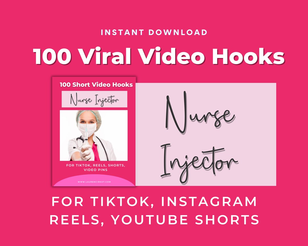 Nurse Injector Video Hooks: 100 Viral Content Ideas (PDF Download) - Etsy