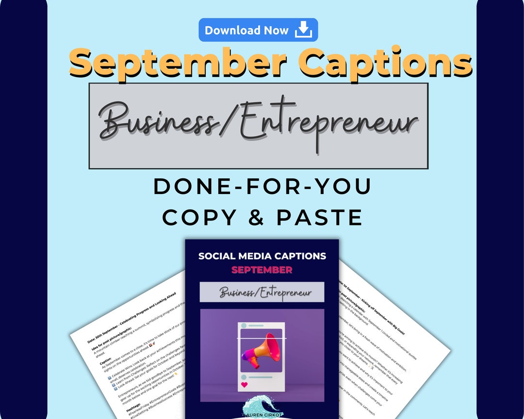 Business Coach Social Media Captions for September, Entrepreneur ...