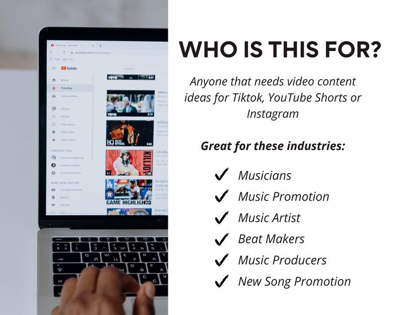 65 Music Promotion Video Ideas: Tiktok, Reels, Youtube (PDF Download ...