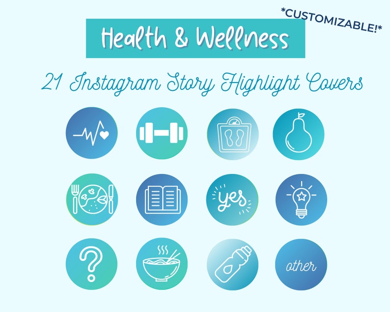 Blue Fitness Instagram Highlights, Health & Wellness Instagram Stories ...