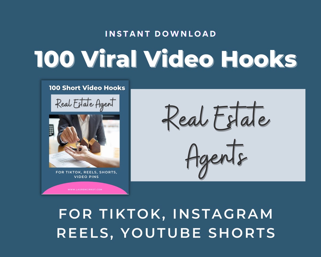 Real Estate Agent Video Hooks: 100 Viral Prompts (PDF) - Etsy