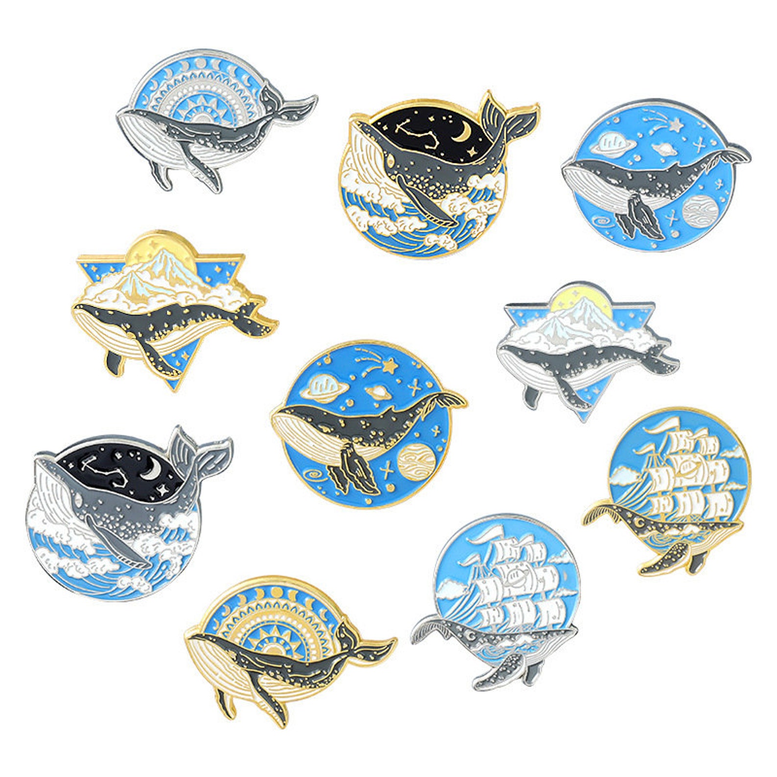 Whale Enamel Pin Enamel Pin Set Pins Enamel Pins Laple Pin Etsy