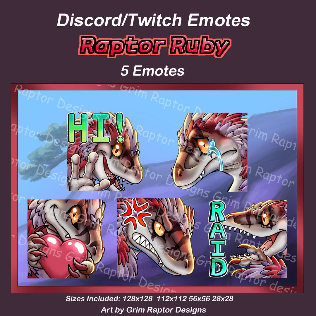 Discord or Twitch Emotes Raptor Ruby - Etsy