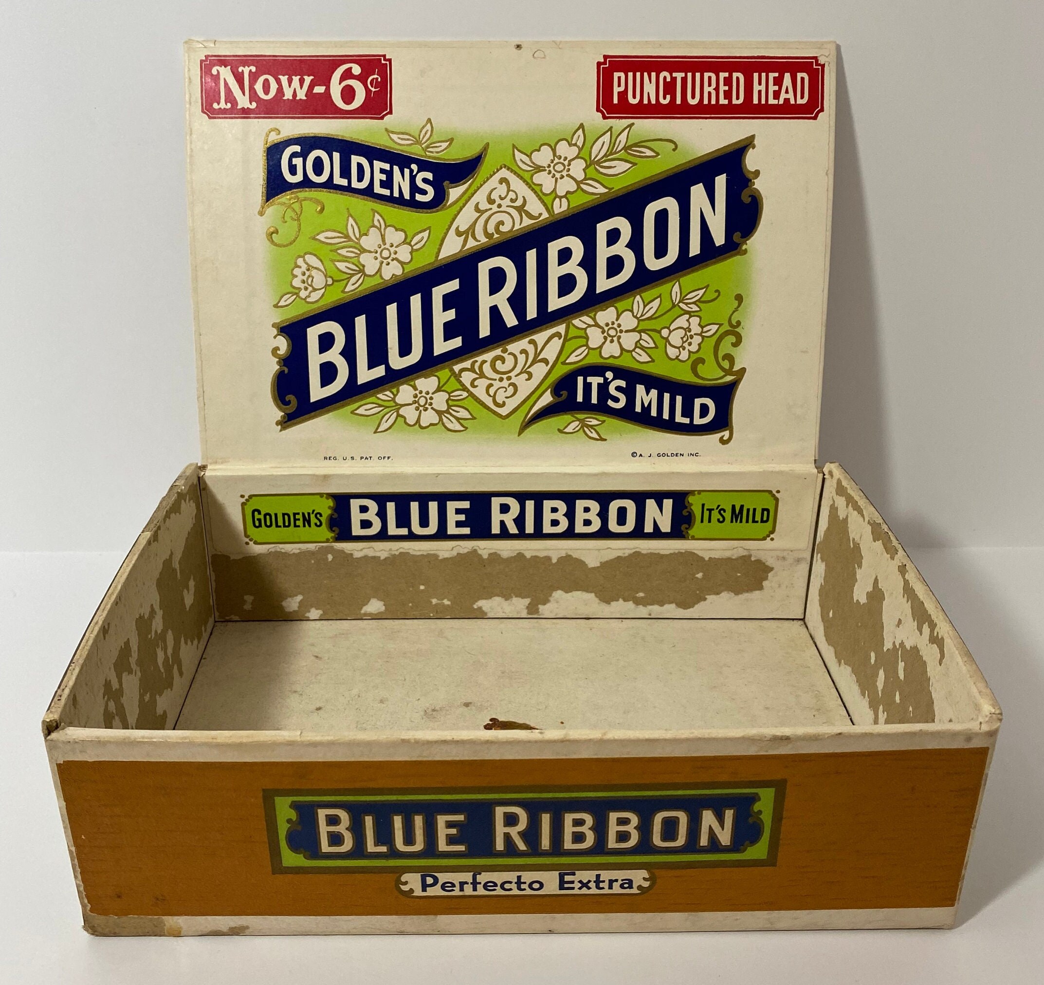1920's Golden's Blue Ribbon Cigar Box | Etsy