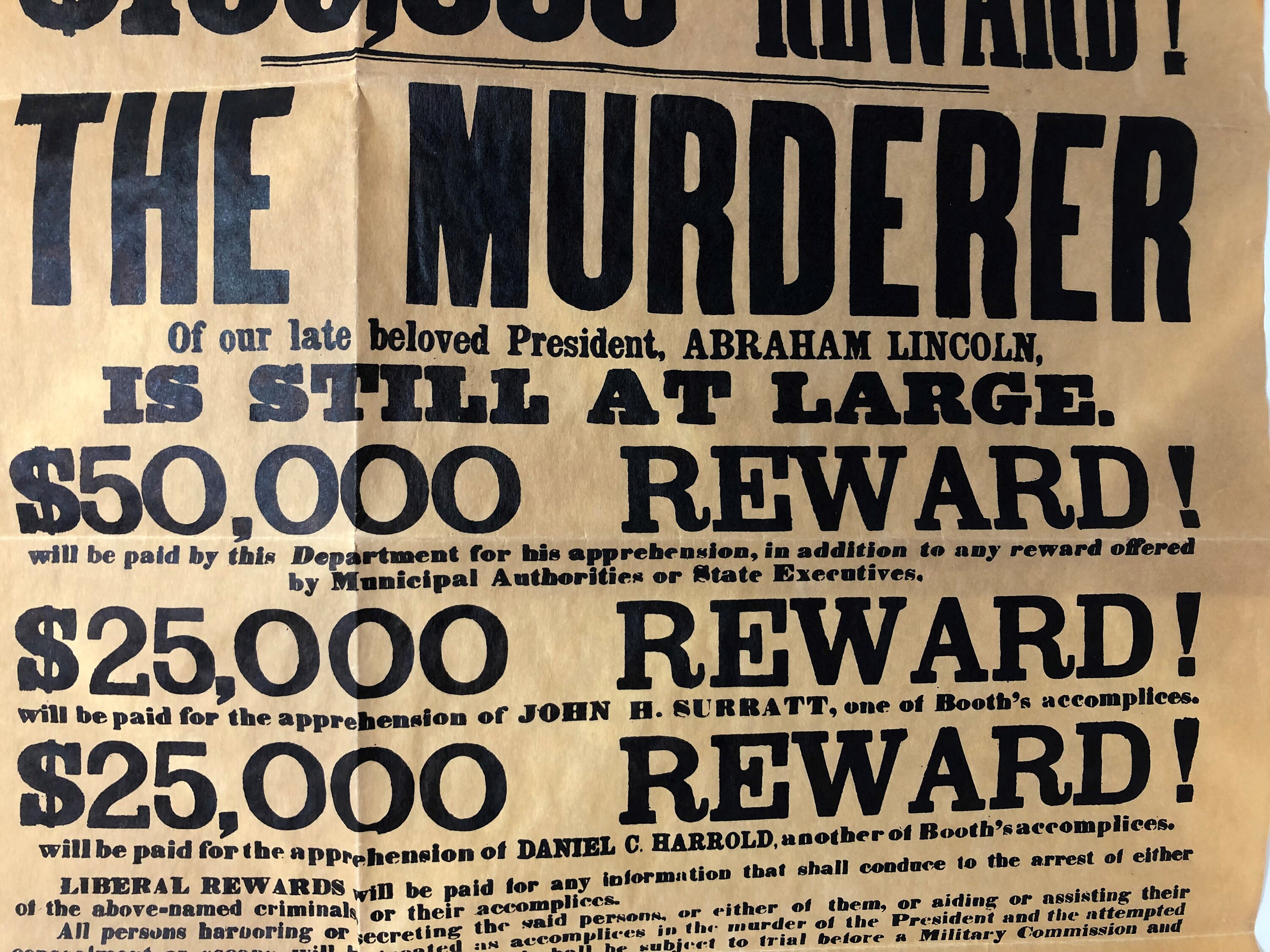 John Wilkes Booth Wanted Poster (replica) - Etsy