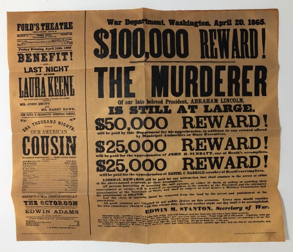 John Wilkes Booth Wanted Poster