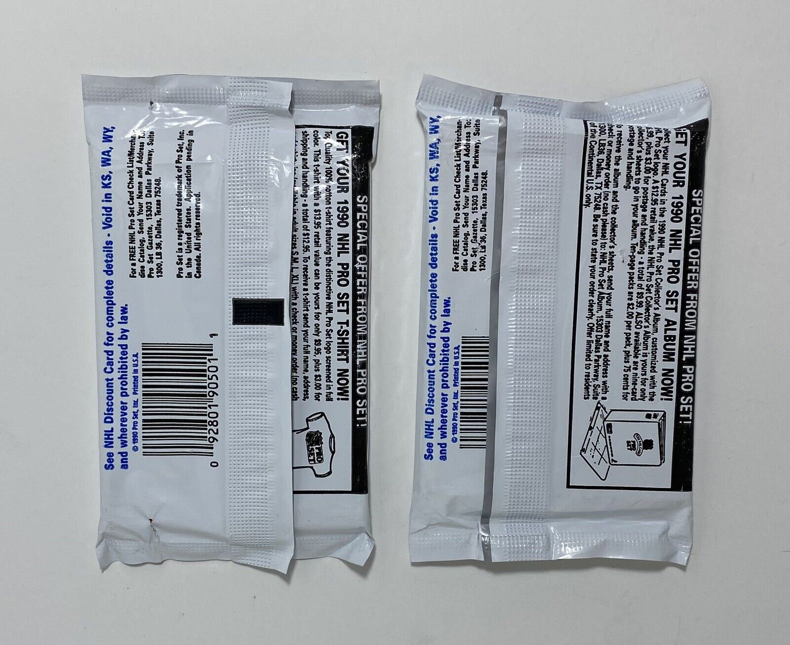 1990 Pro Set NHL Cards 2 Packs/unopened - Etsy
