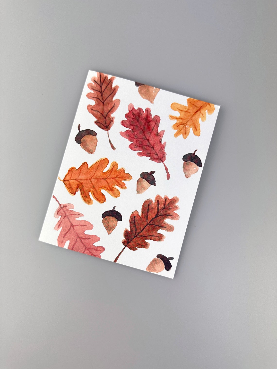 Autumn Leaves Greeting Card With Envelope - Fall Notecard - Etsy