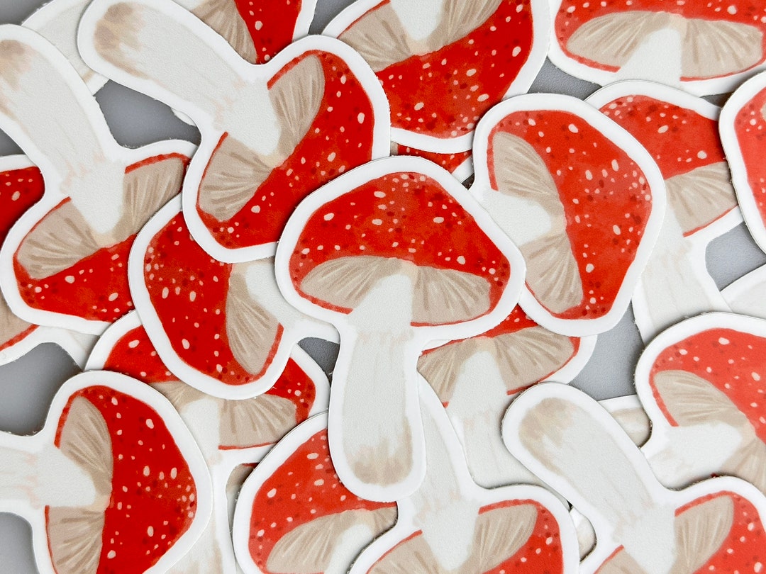 Mushroom Sticker - Waterproof Sticker - Etsy