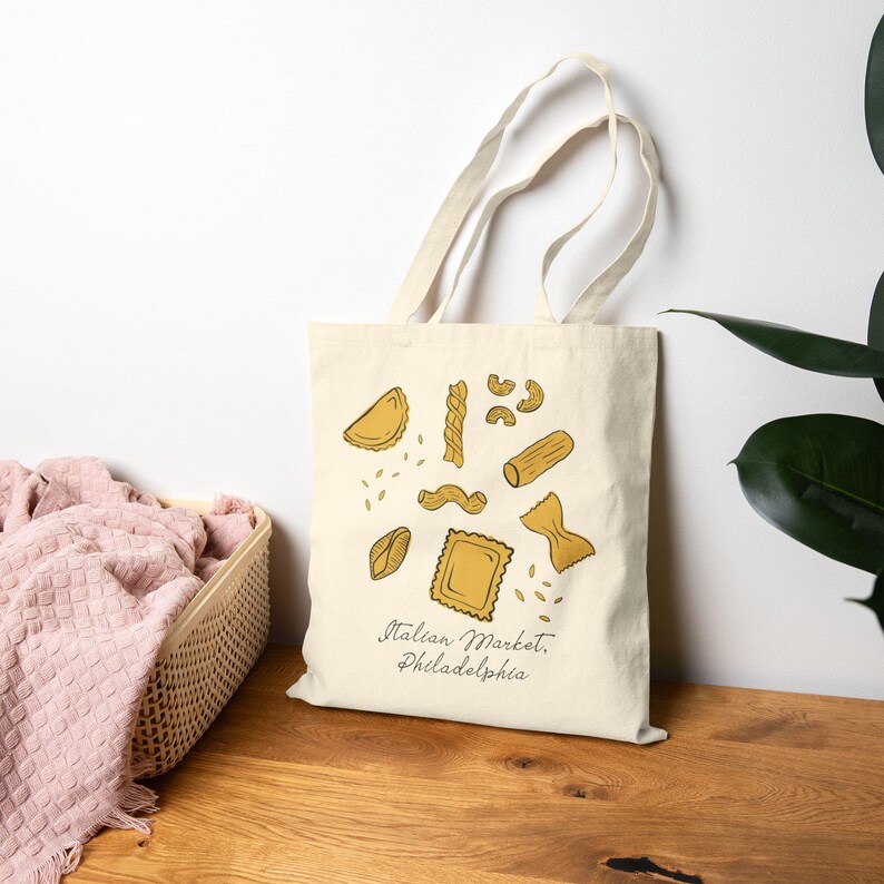 Italian Market Philly Tote - Pasta Tote - Canvas Tote Bag - Etsy