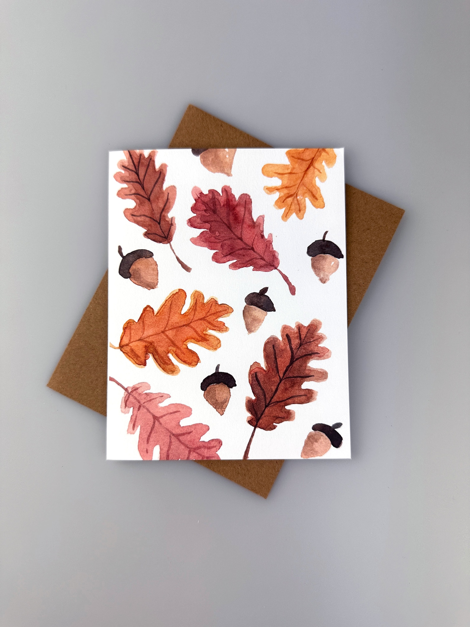 Autumn Leaves Greeting Card With Envelope - Fall Notecard - Etsy