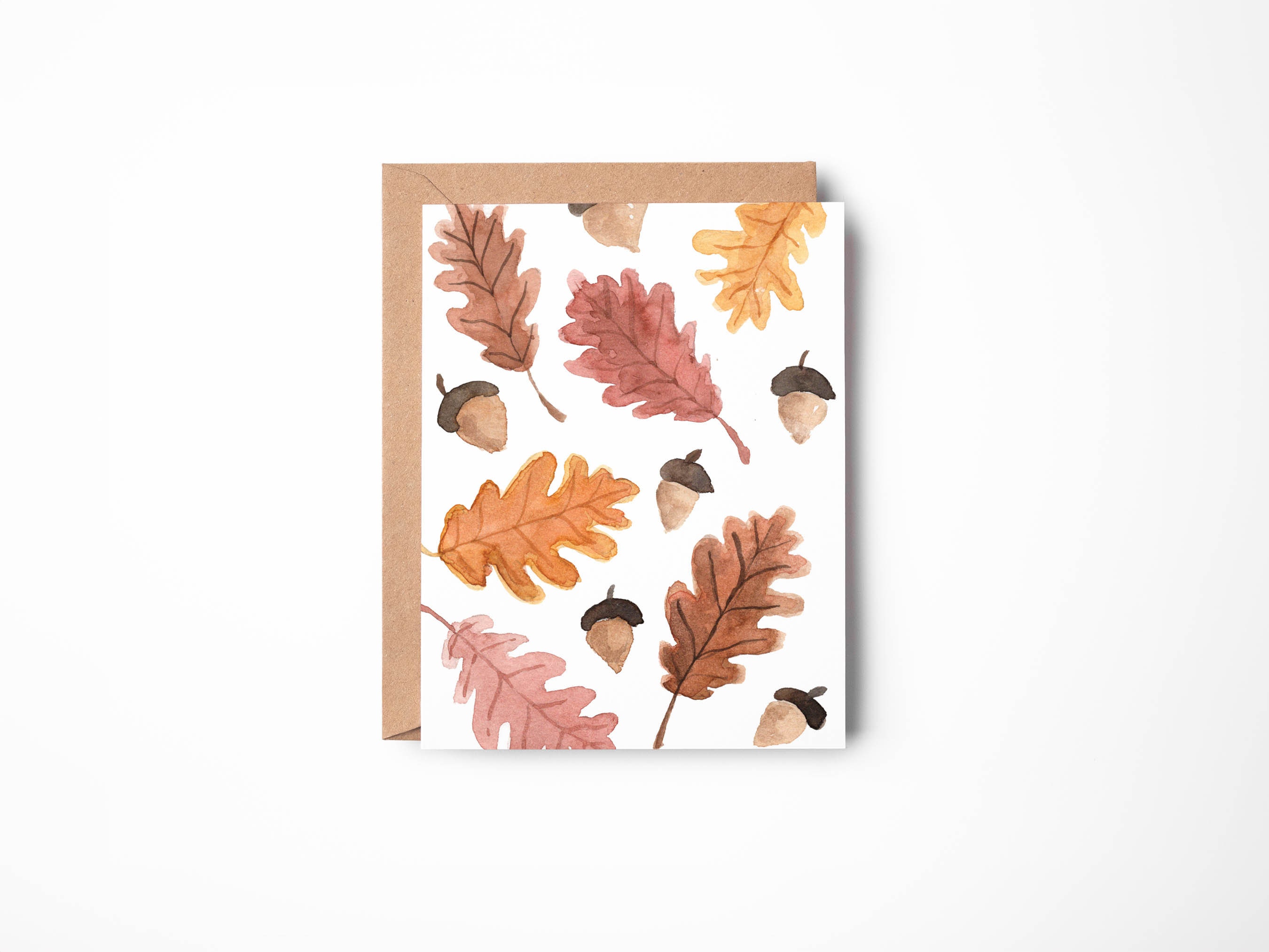 Autumn Leaves Greeting Card With Envelope - Fall Notecard - Etsy