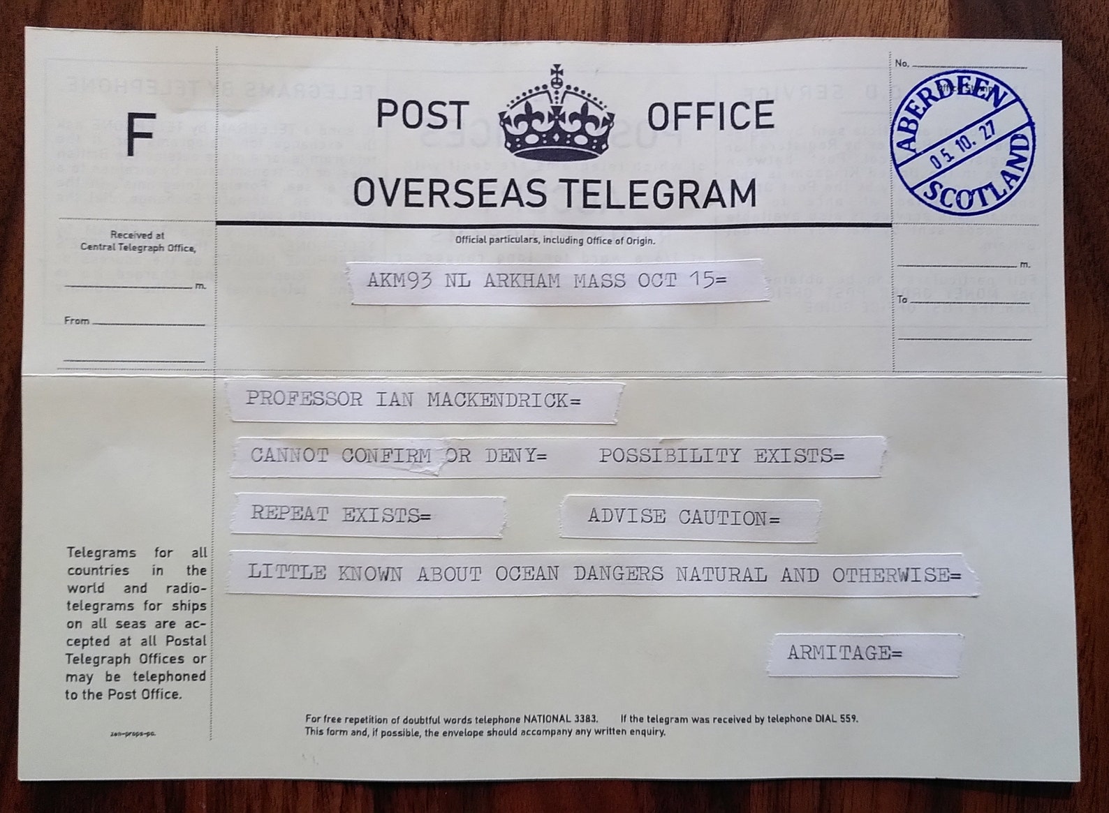 Telegram Replica post Office 1920ies With - Etsy