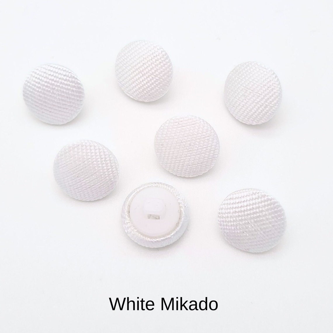 Fabric Covered Bridal Buttons 11mm (size 18''') White Mikado - Etsy