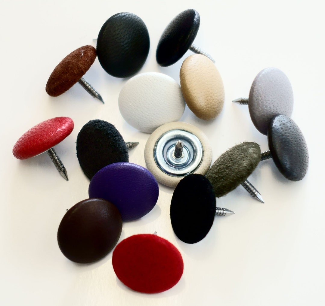 NAIL BACK - Upholstery Buttons Leather Suede Covered Buttons - Etsy